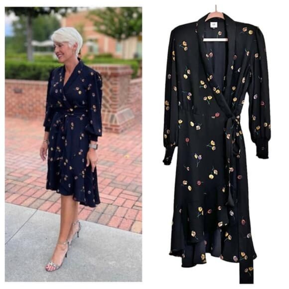 CAbi | Dresses | Cabi 439 Divine Wrap Midi Dress Fall 222 Medium Euc ...